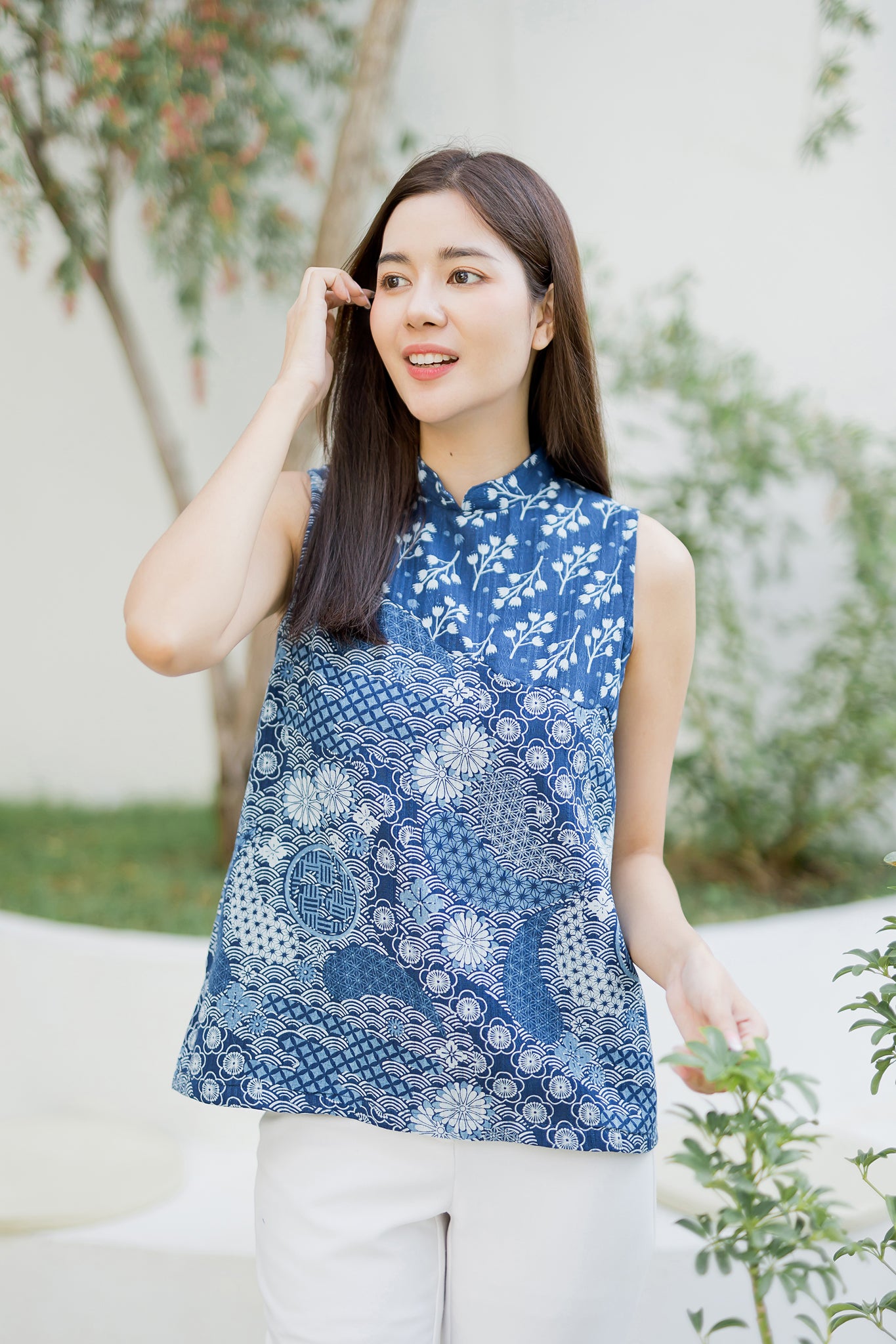 T104115-Mandarin Collar Vest – ZotelierSG